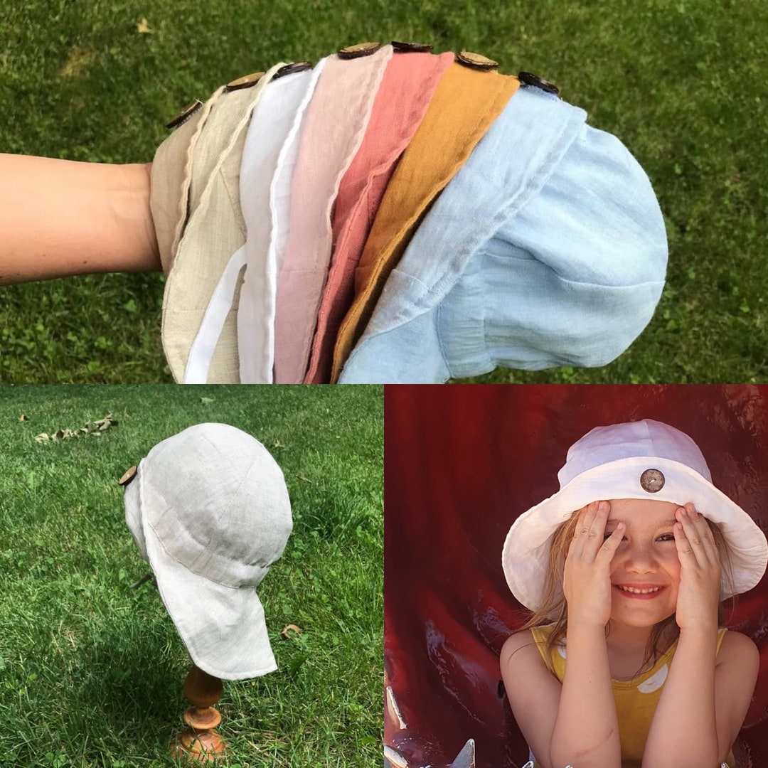 Adjustable Linen Sun Hat, Baby Summer Beach Hat - Etsy
