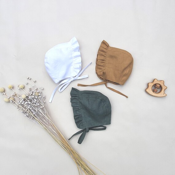Linen Ruffle Brimmed Bonnet with Choice of Other Colors | Etsy