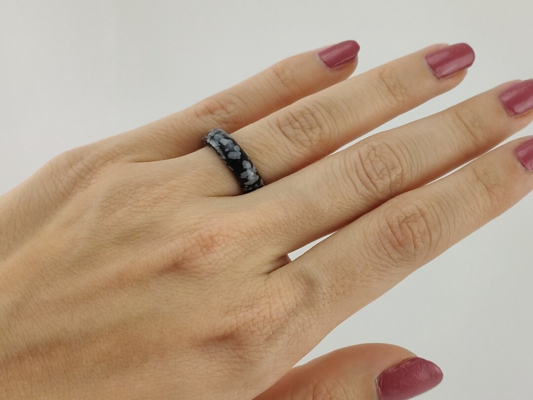 Snowflake Obsidian Ring, Stone Rings, Crystal Ring, Stone Ring ...