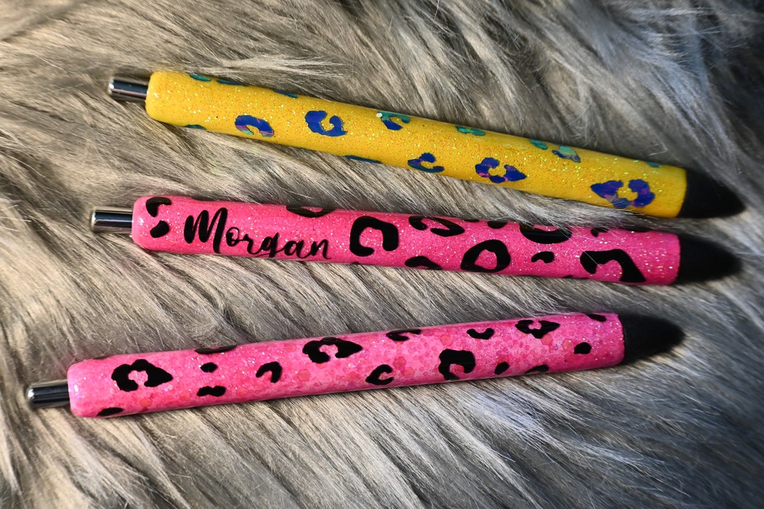 Neon Leopard Glitter Inkjoy Pens, Personalization Available. - Etsy