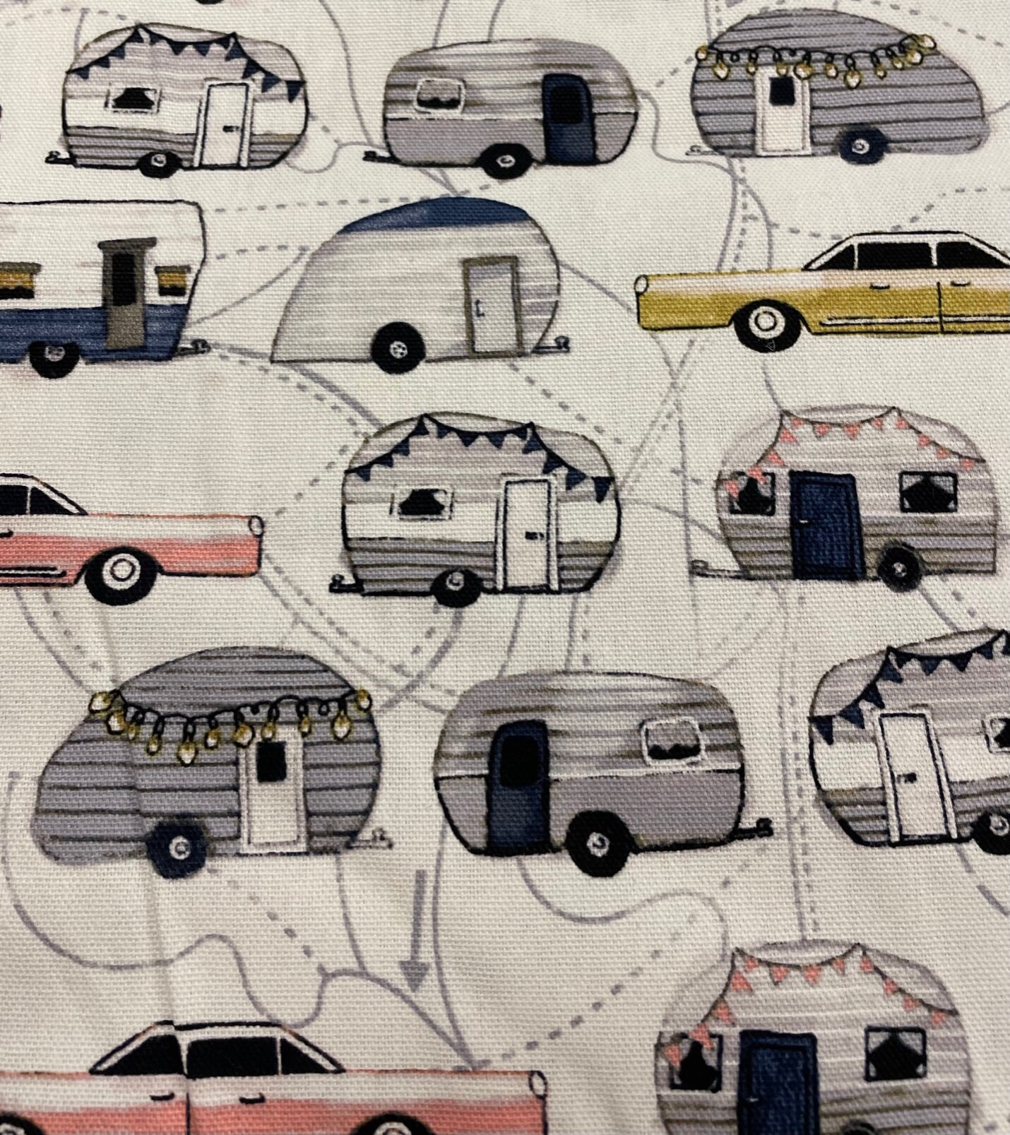 Retro Campers and Classic Cars Babric Storage Bucket With Handles/gift ...