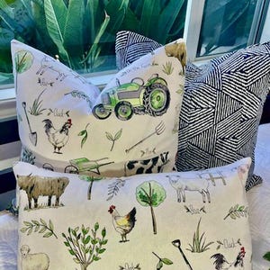 Adorable on the Farm Throw Pillow Cover/ 20" X 20" Handmade Home Goods ...