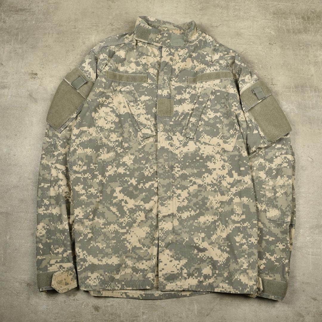 Us Army Camo Field Jacket Acu Digital Grey M - Etsy