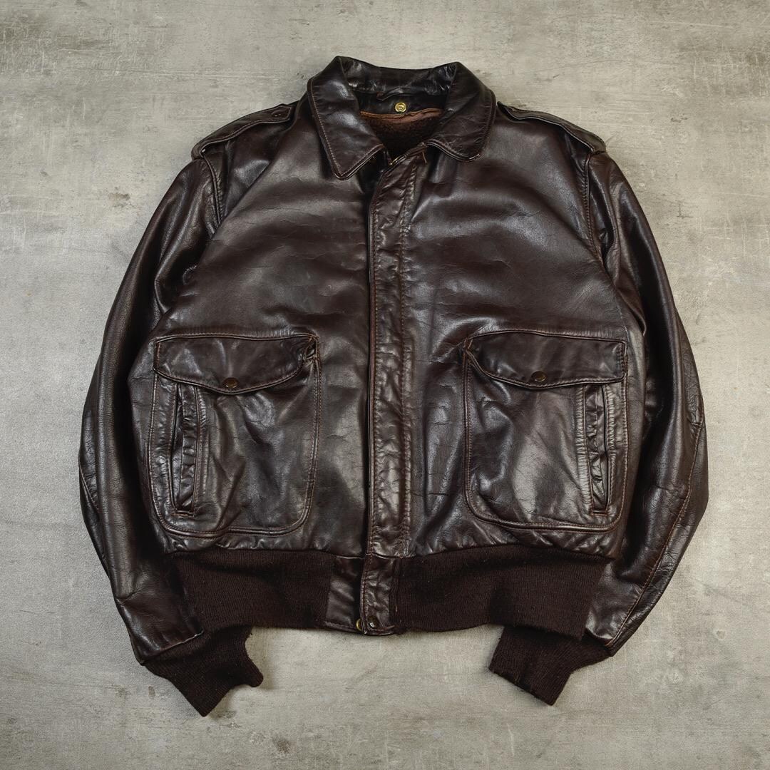 Schott Leather Jacket G1 Flight Bomber With Sherpa Liner Chocolate Brown M L - Etsy