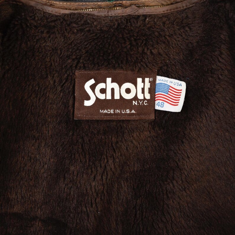 Schott Leather Jacket G1 Flight Bomber With Sherpa Liner Chocolate ...