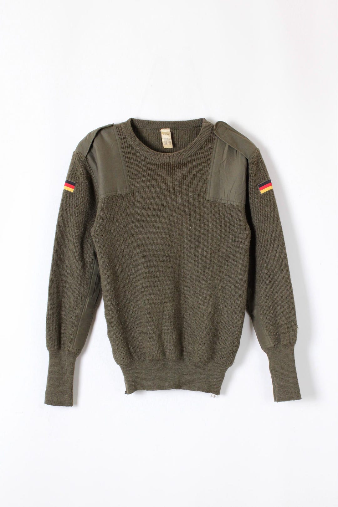 German Army Vintage Sweater Olive Green 46 Large XL Made in Germany - Etsy