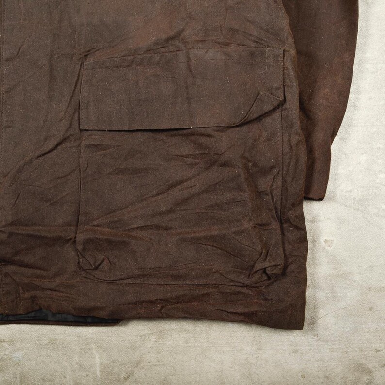 Vintage Waxed Jacket Brown XL - Etsy