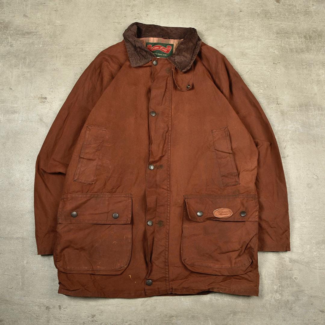 Vintage Waxed Jacket Brown Small - Etsy