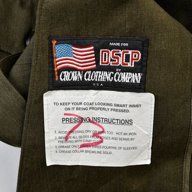Vintage Us Army Uniform Coat Military Green - Small - Etsy
