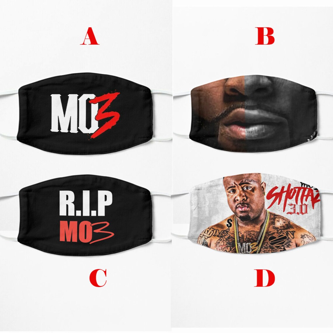 Best Rapper MO3 Adult Mask Funny face mask Halloween Mask | Etsy