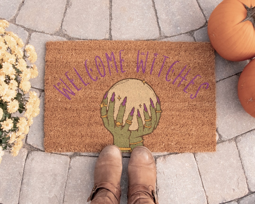 Halloween Doormat Front Porch Decor Welcome Witches Door Mat for Front ...