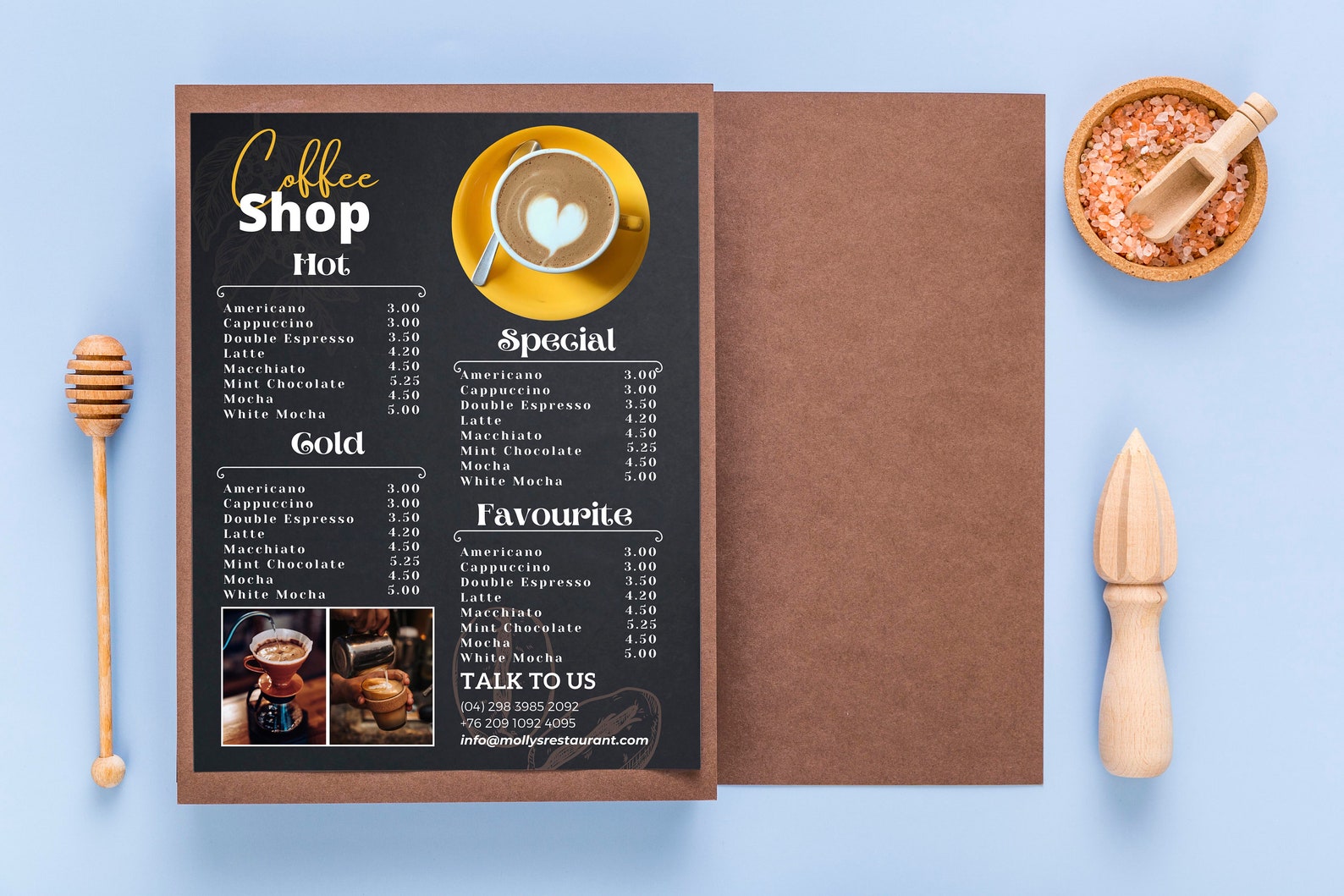 Restaurant Cafe Food Menu Template, Editable Coffee Menu Template, Food ...