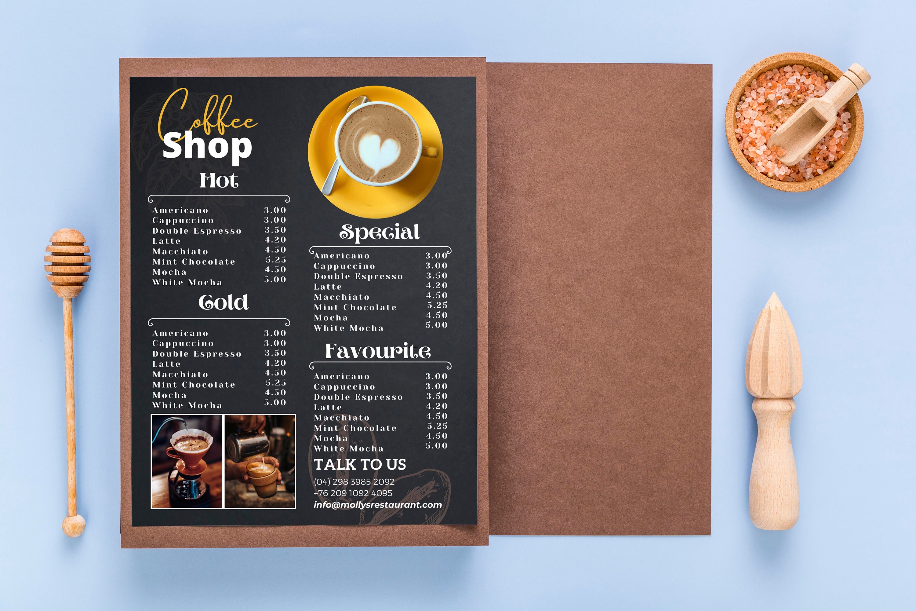 Restaurant Cafe Food Menu Template, Editable Coffee Menu Template, Food ...