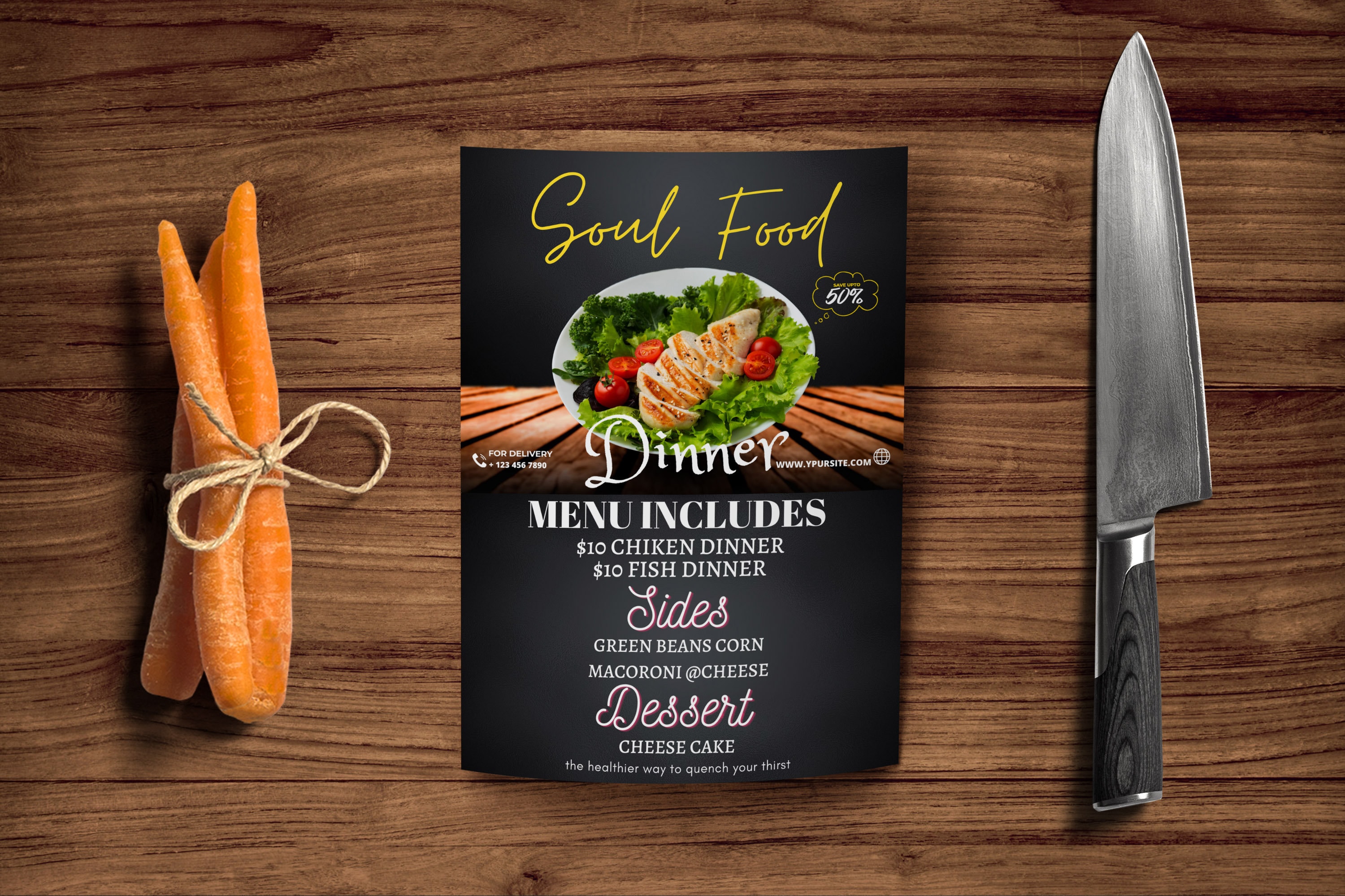Soul Food Menu Flyer Template, Food Dinner Fundraising Flyer ...