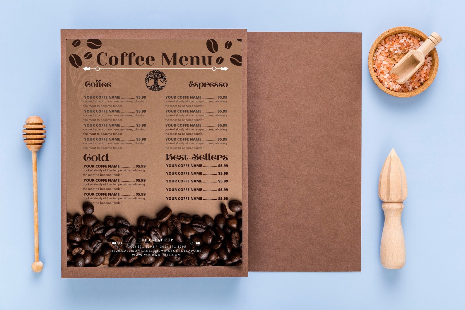 Editable Coffee Menu Template, Printable DIY Cafe Menu Template ...