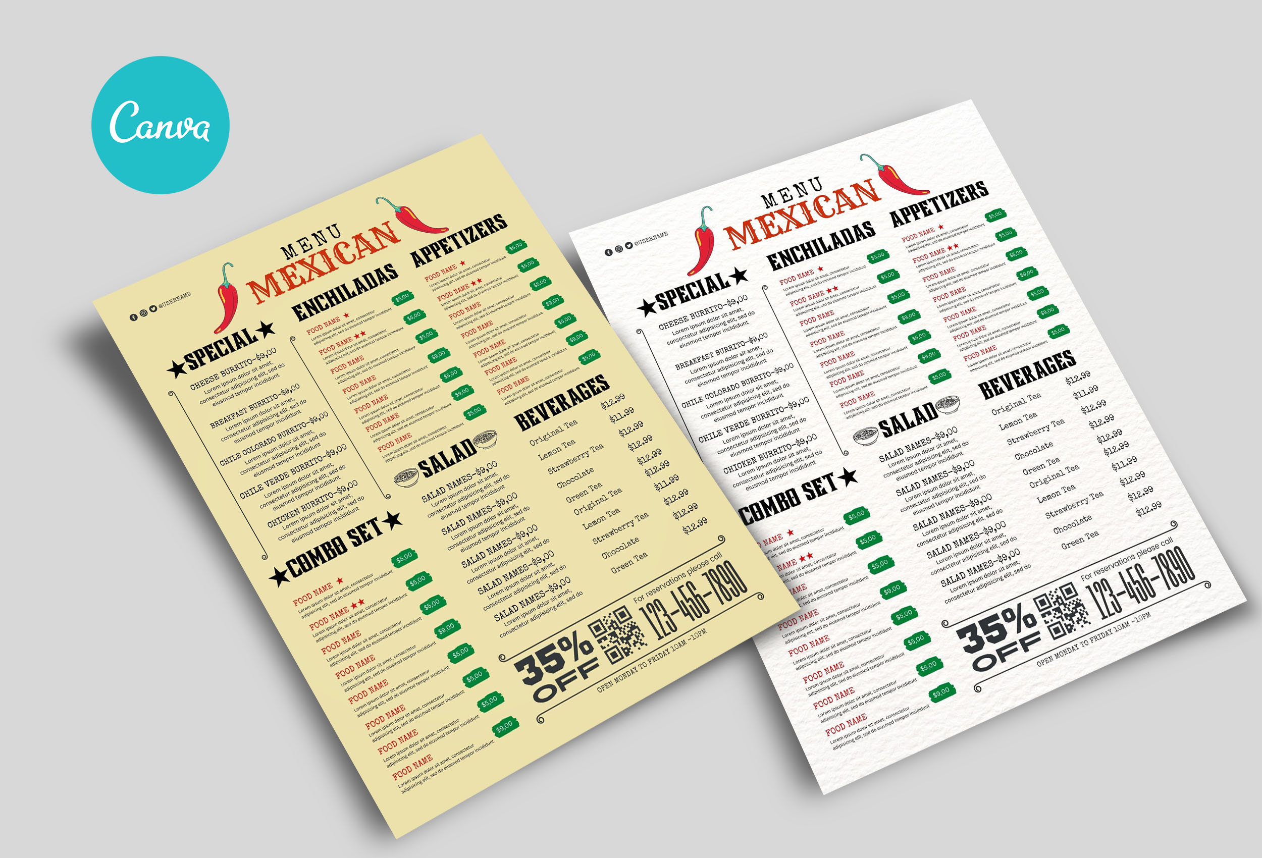 Editable Mexican Food Menu Template, Mexican Menu Card, Printable ...