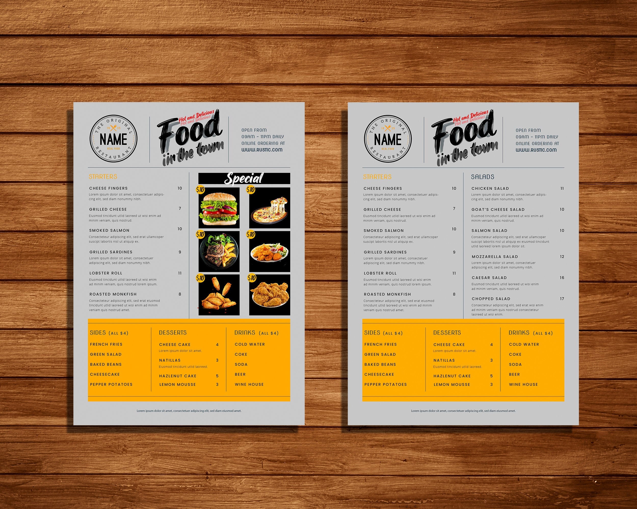 Food Menu Card Design