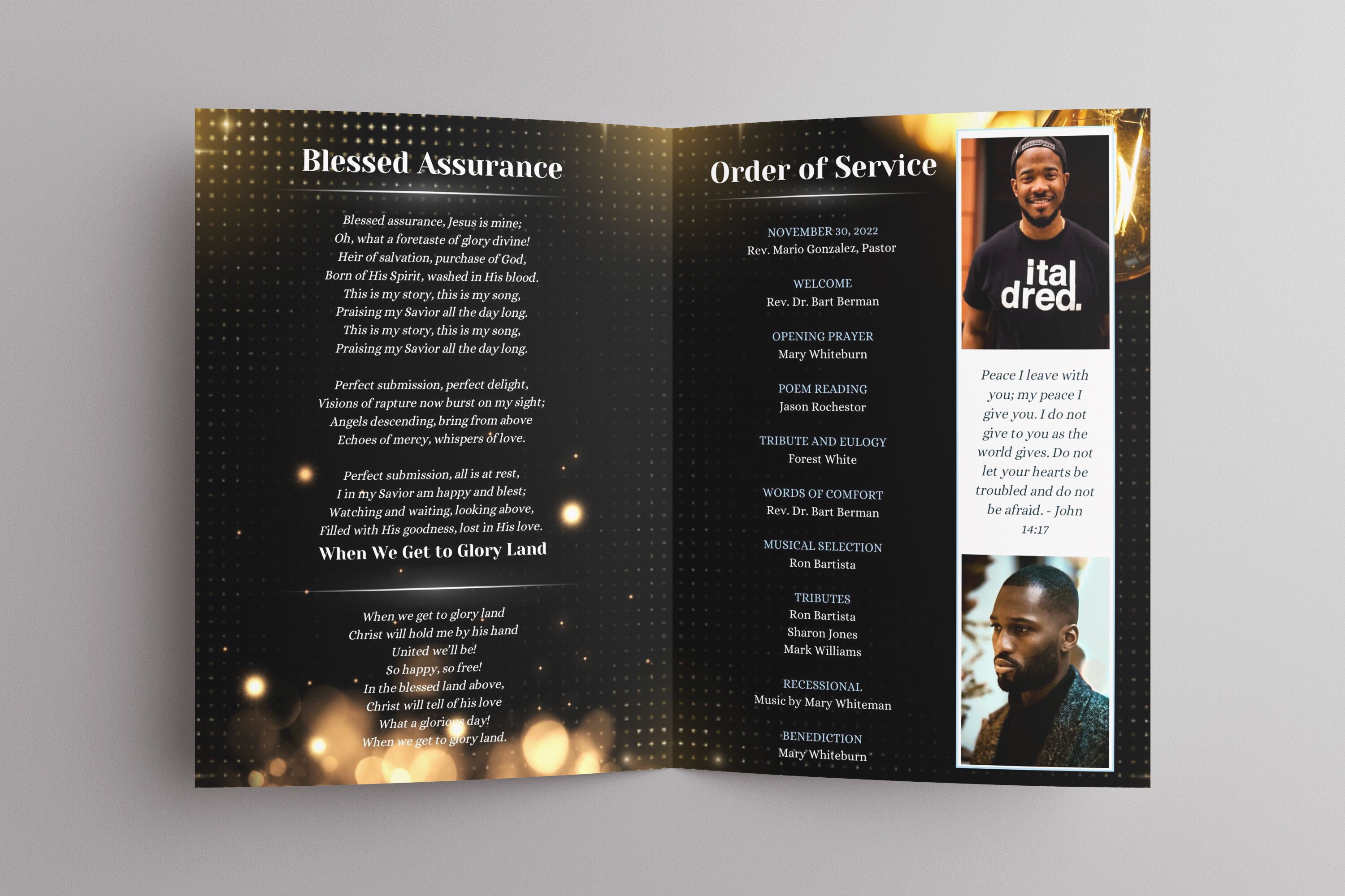 8 Page Elegant Magazine Style Funeral Program Canva Template, 8 Page ...