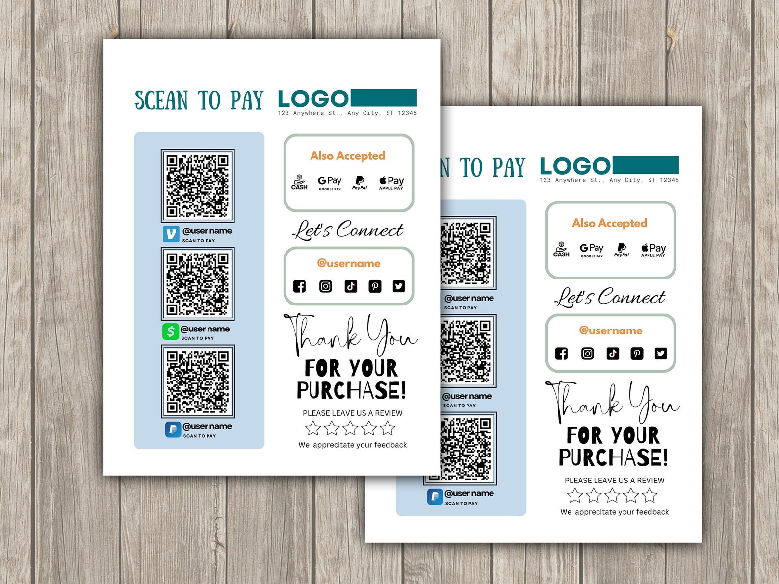 QR Code Scan to Pay Template, Payment Sign Template, Scan to Pay Sign ...