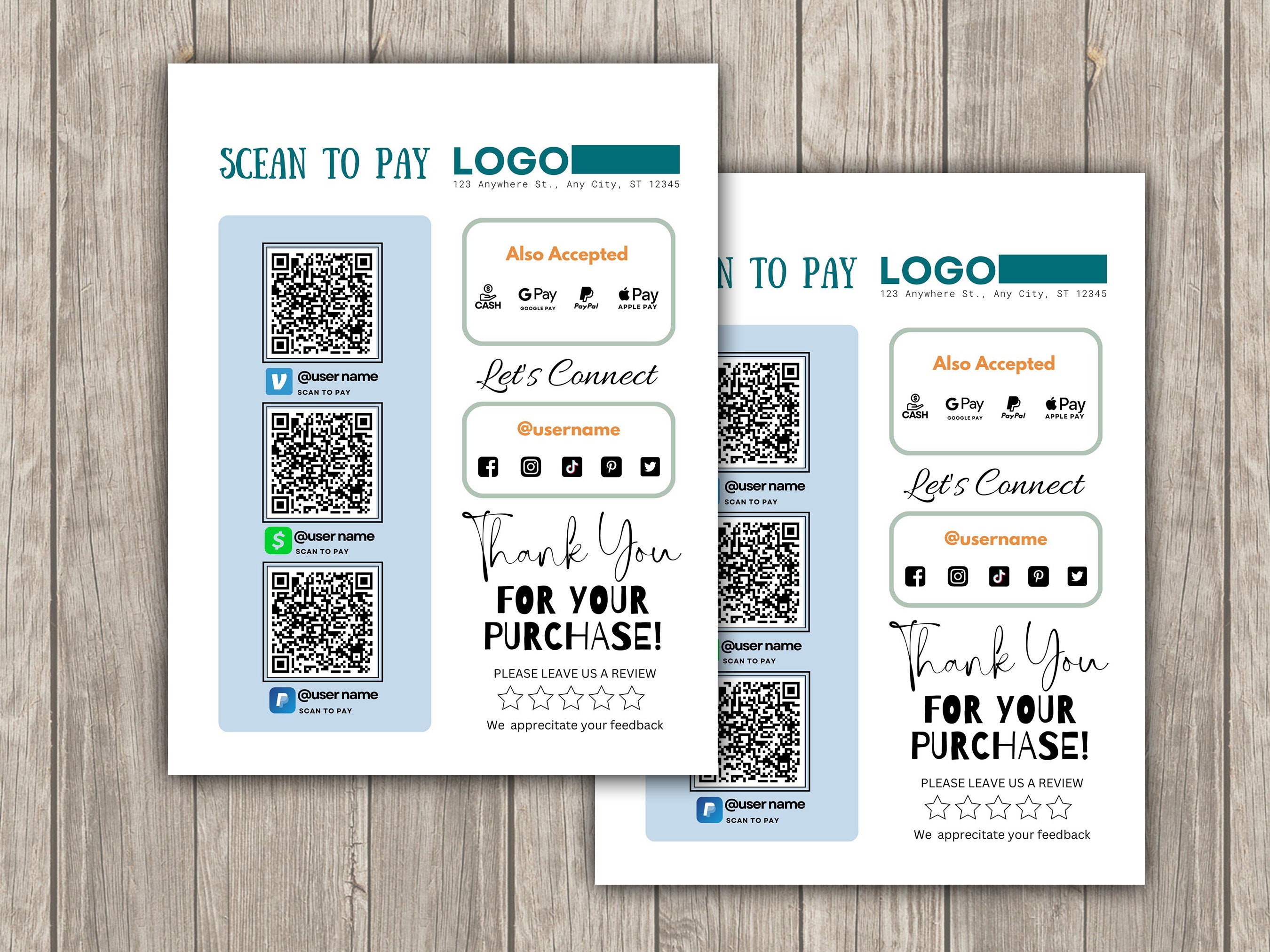 QR Code Scan to Pay Template, Payment Sign Template, Scan to Pay Sign ...