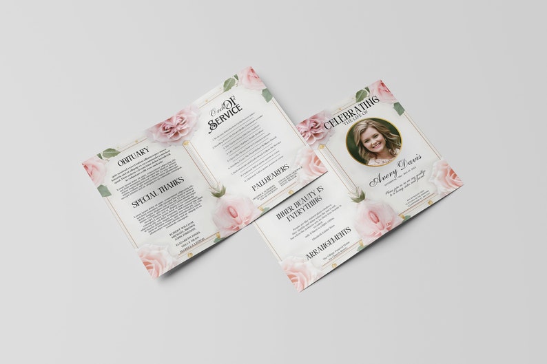 Editable Funeral Program Template, Memorial Service Template - Etsy