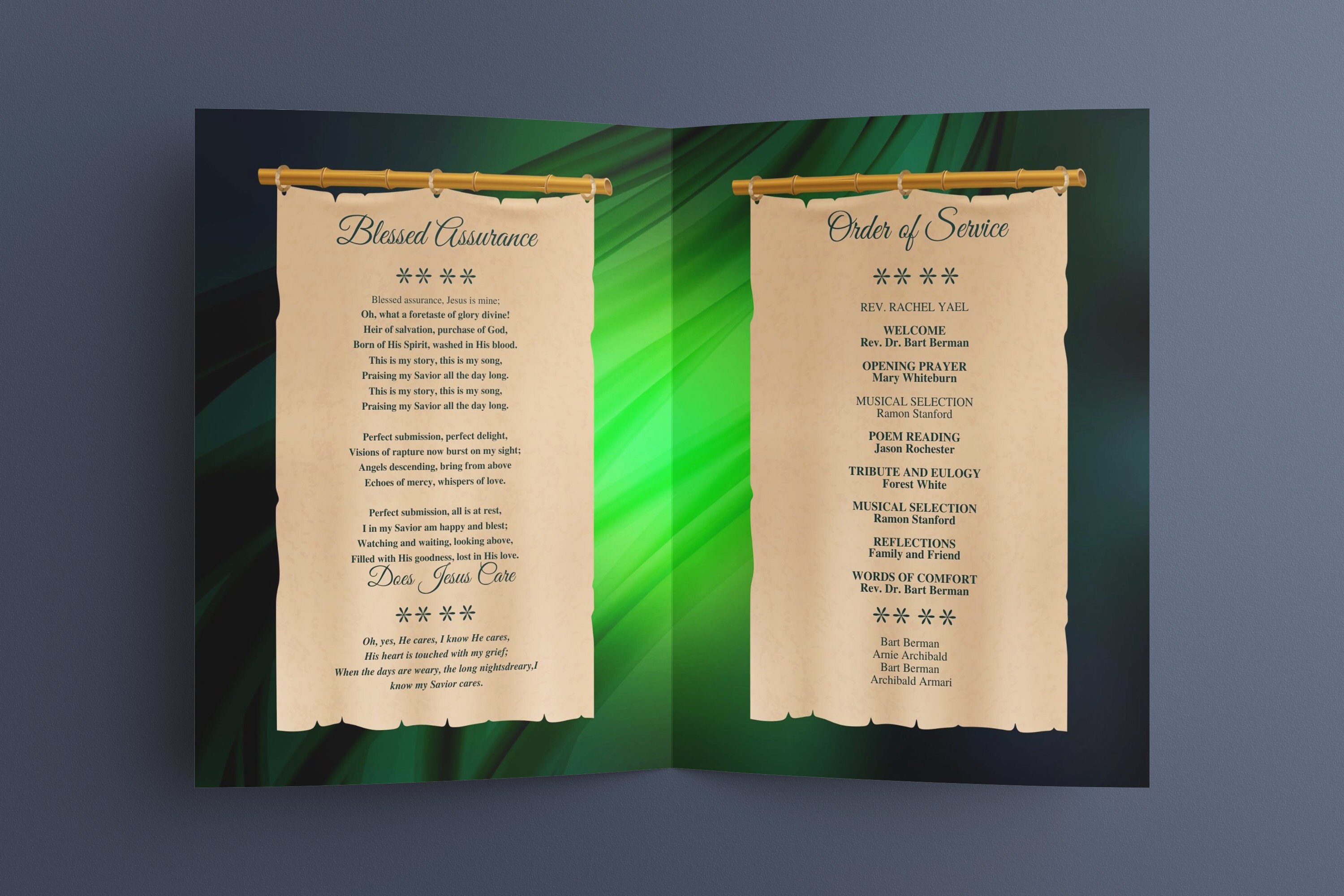 8 Page Modern Funeral Program Template Canva Funeral - Etsy
