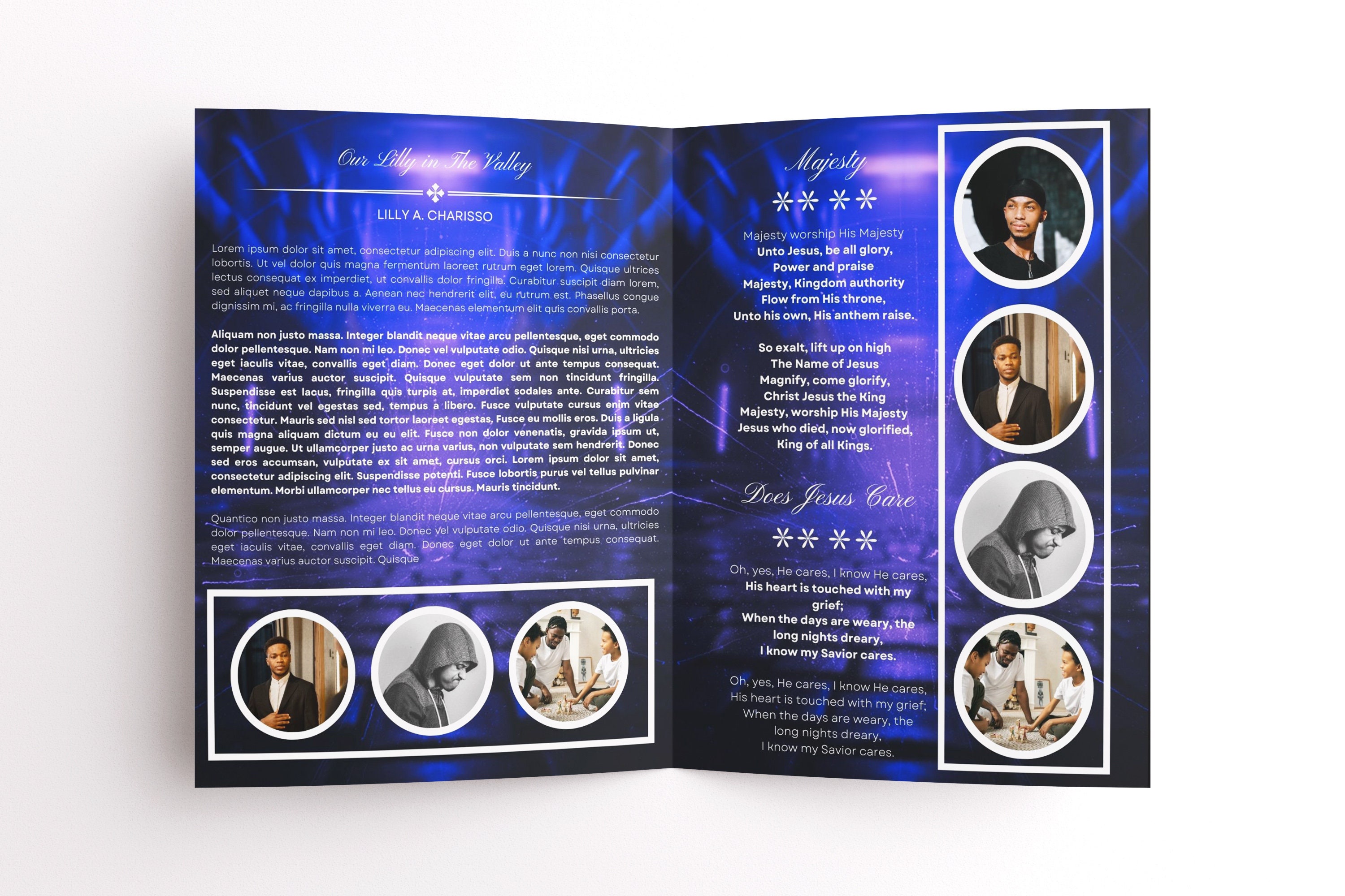 Modern 8 Page Funeral Program Template Magazine Style Funeral - Etsy