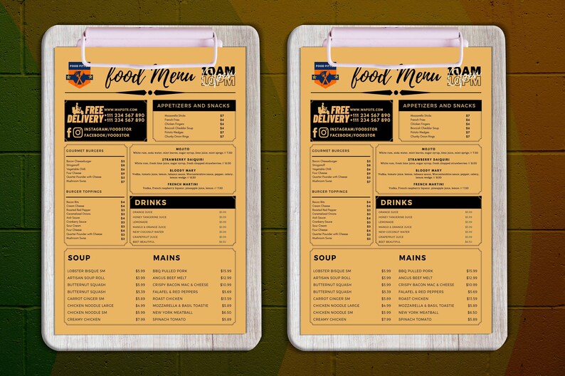 Food Menu Flyer, Food Menu Flyer Template - Etsy