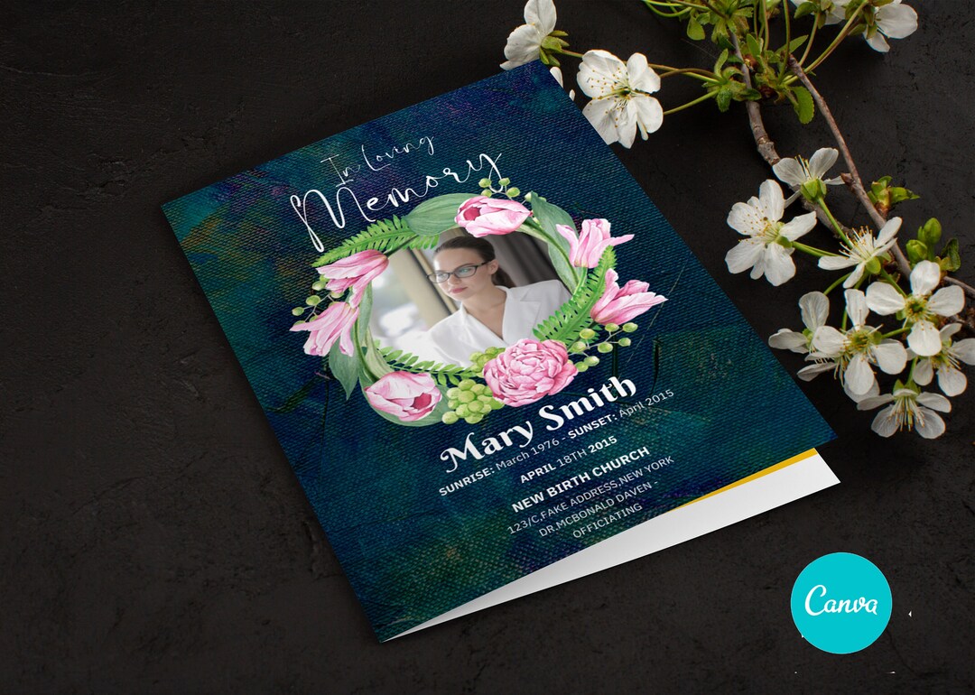 Editable Funeral Program Template, Editable Funeral Program Template ...