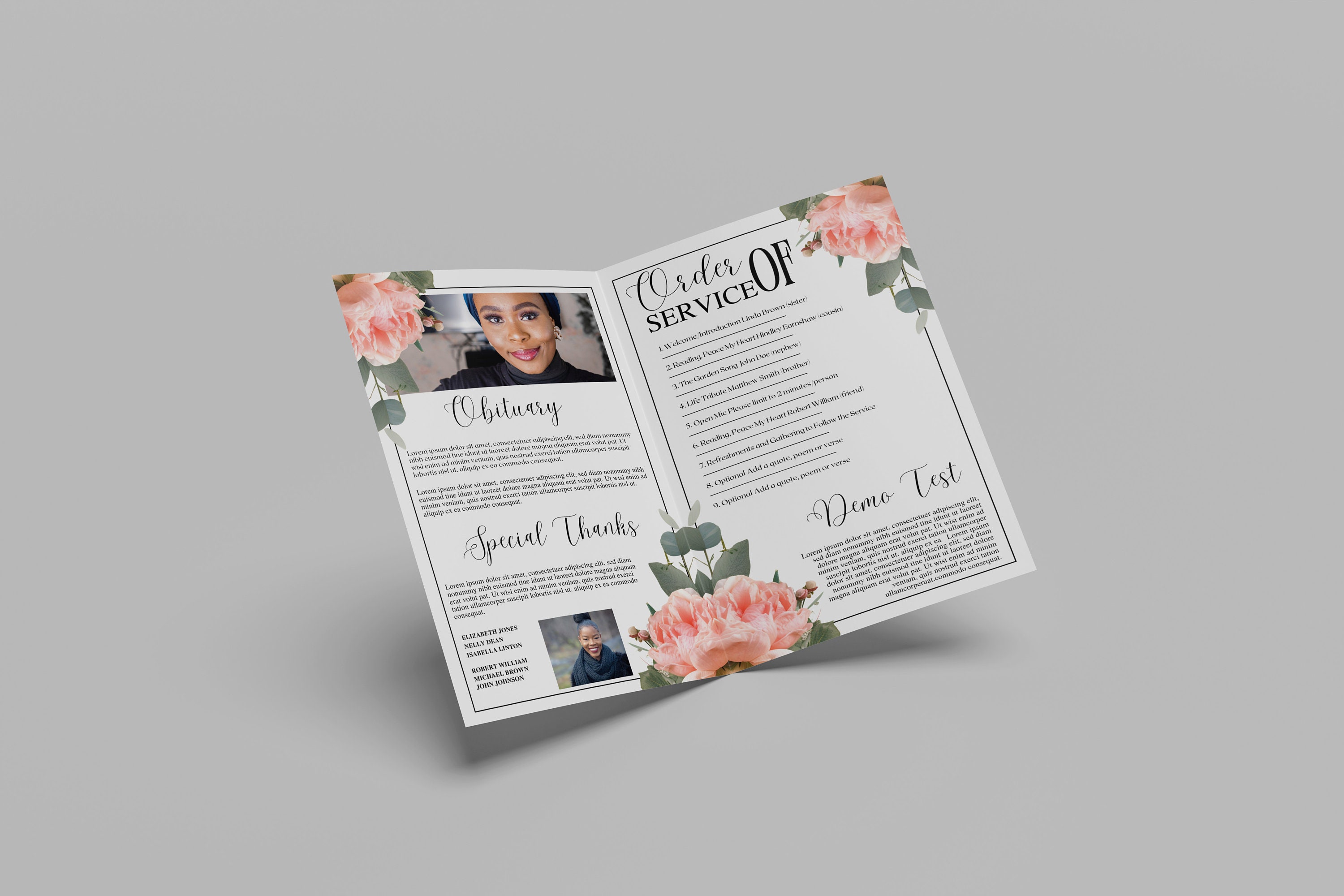 Editable Canva Funeral Program Template, Canva Funeral Template ...