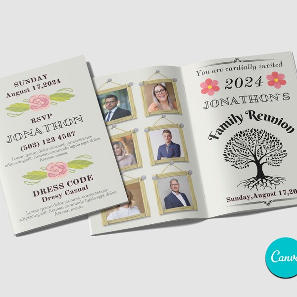 Family Reunion Program Template - Etsy