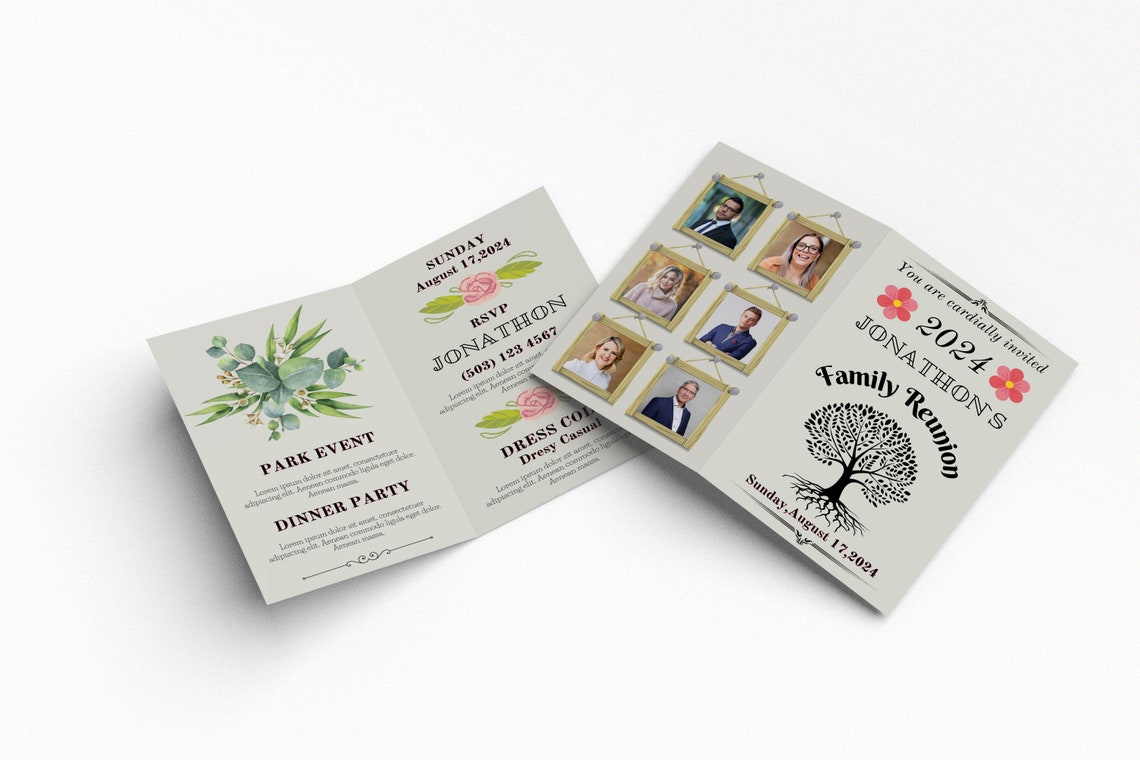 Funeral Program Template for Man Canva, Family Reunion Invitation ...