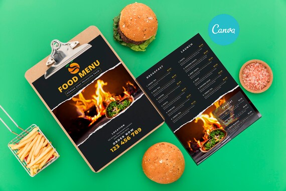 Food Restaurant Menu Template Food Menu Templatemenu - Etsy
