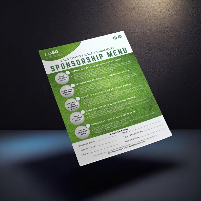 Golf Event Sponsorship Form Template | Sports Sponsorship Menu ...