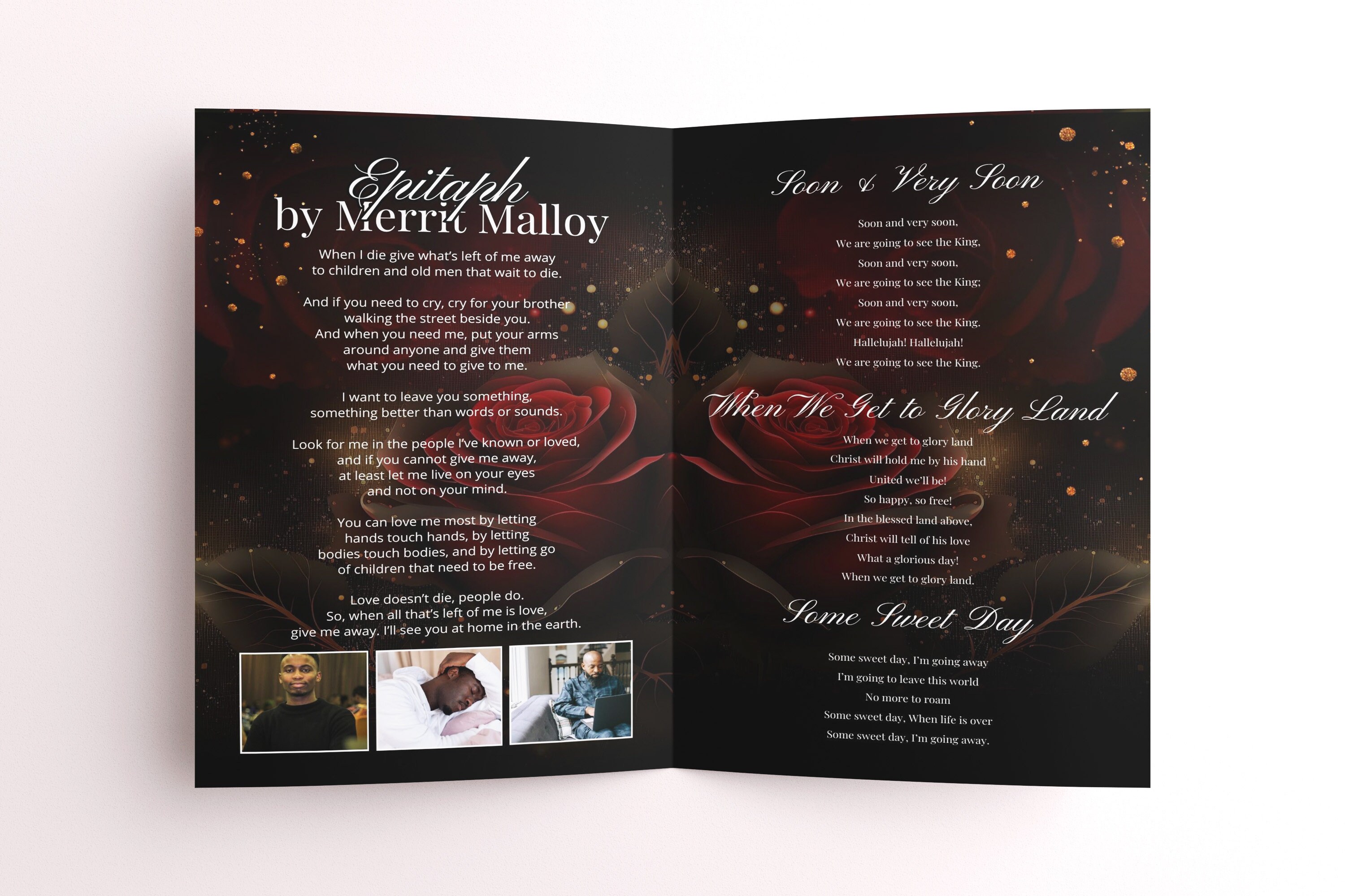 8 Page Editable Funeral Program Template, Memorial Service Template ...