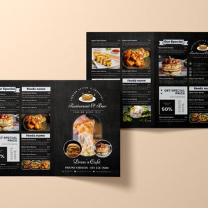 Restaurant Menu Pack, Canva Food Menu Bundles, Bifold Restaurant Food ...