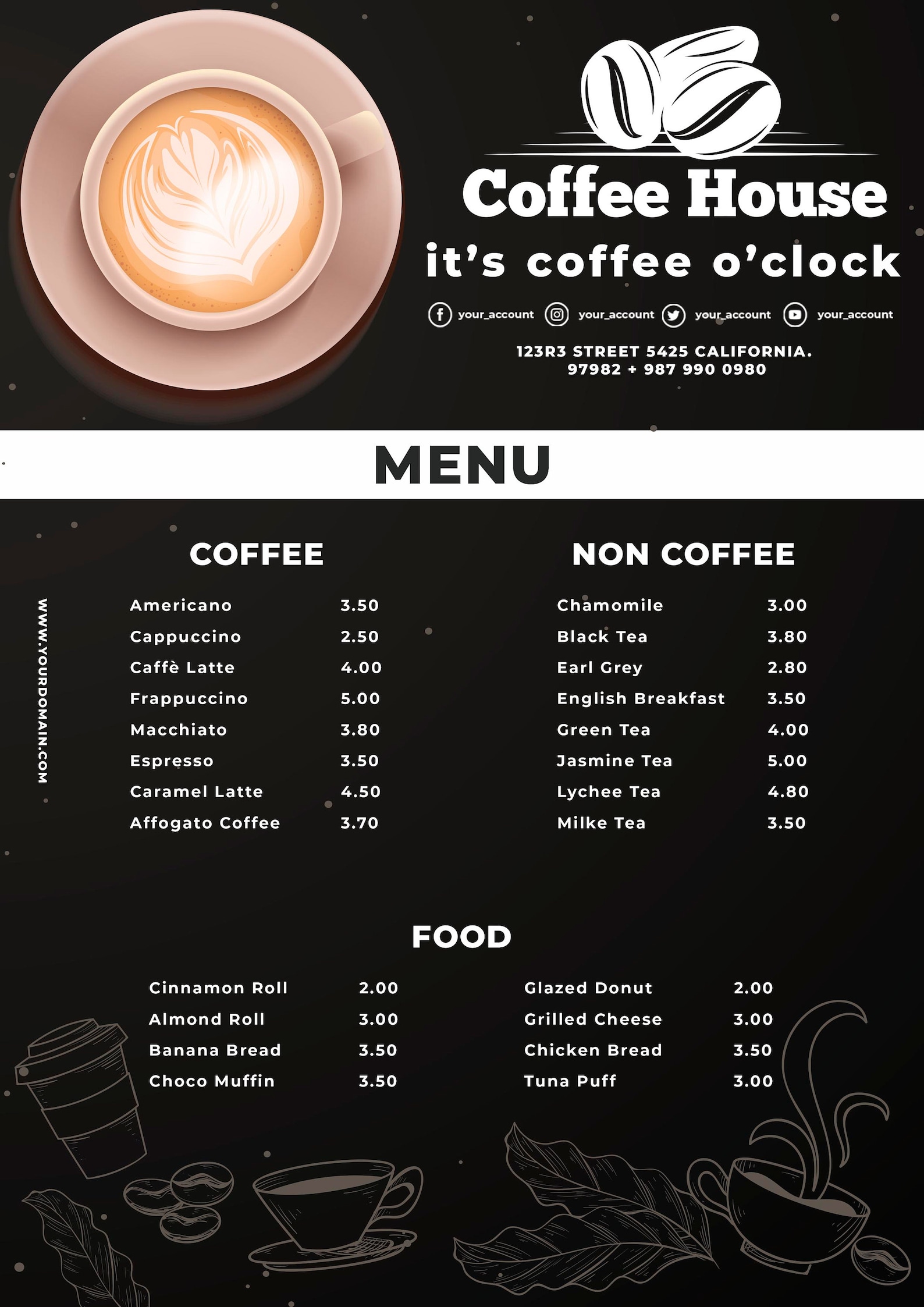 Coffee Menu,coffee Menu Template, Coffee Menu Design, Coffee Menu ...
