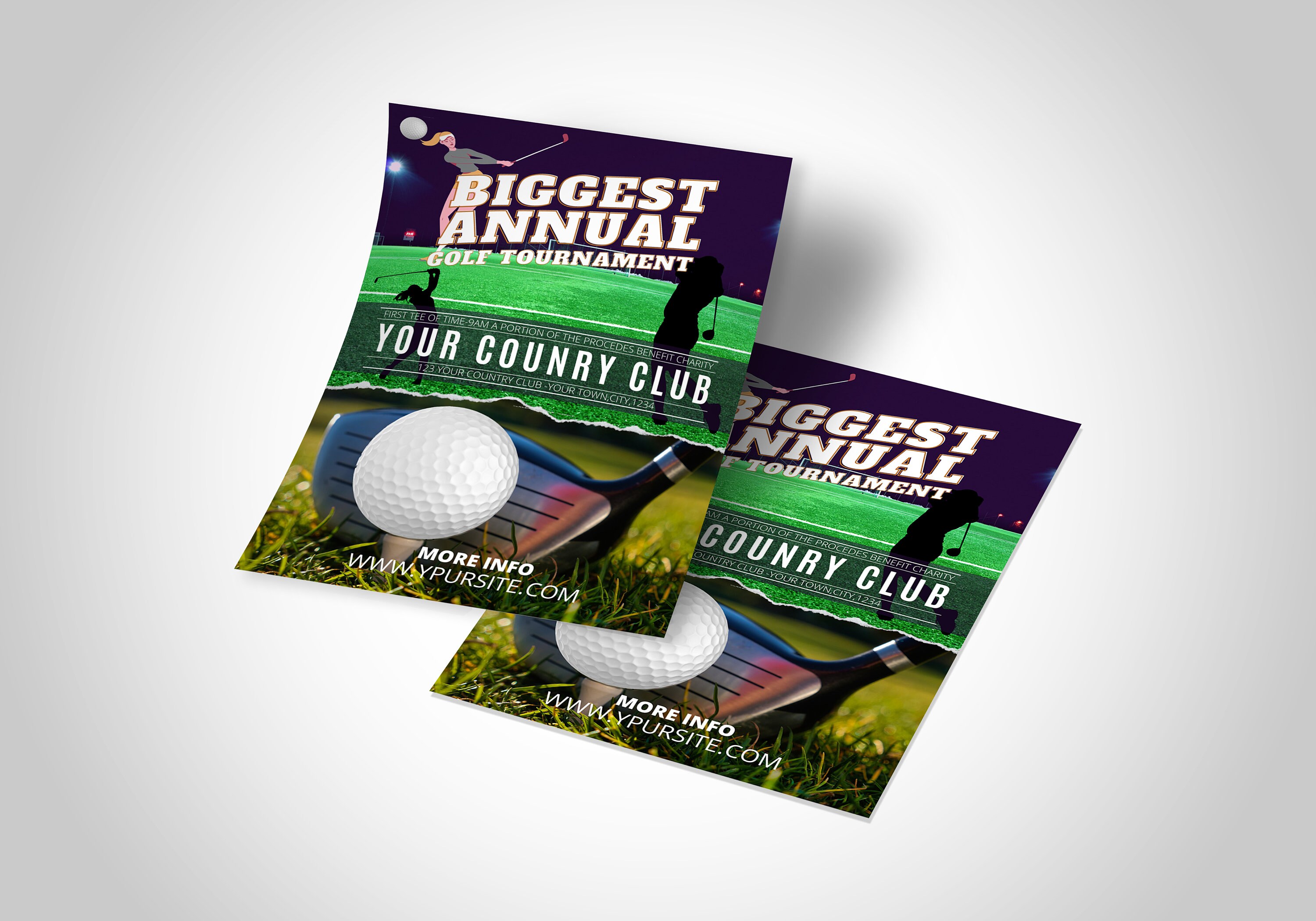 Golf Tournament Flyer Canva Template, Golf Tournament Invitation Flyer ...