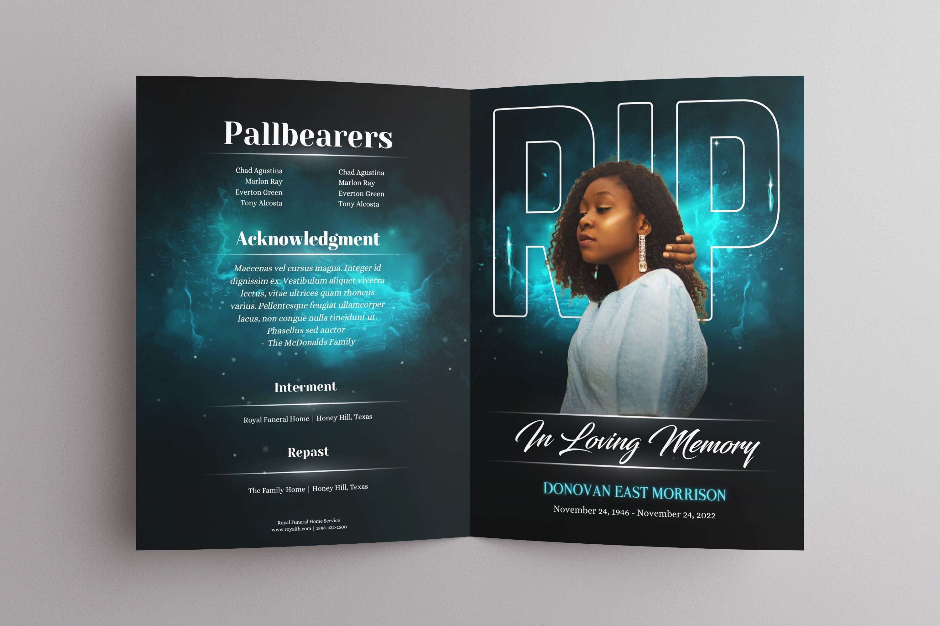 Magazine Style Funeral/memorial Program Canva Template, 8 Page Funeral ...