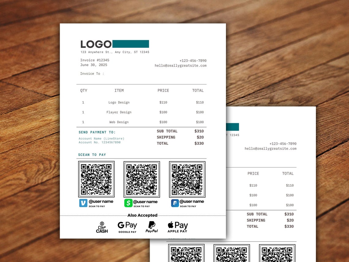 Scan to Pay Template, Cash App Sign, Printable Template, Payment Sign ...