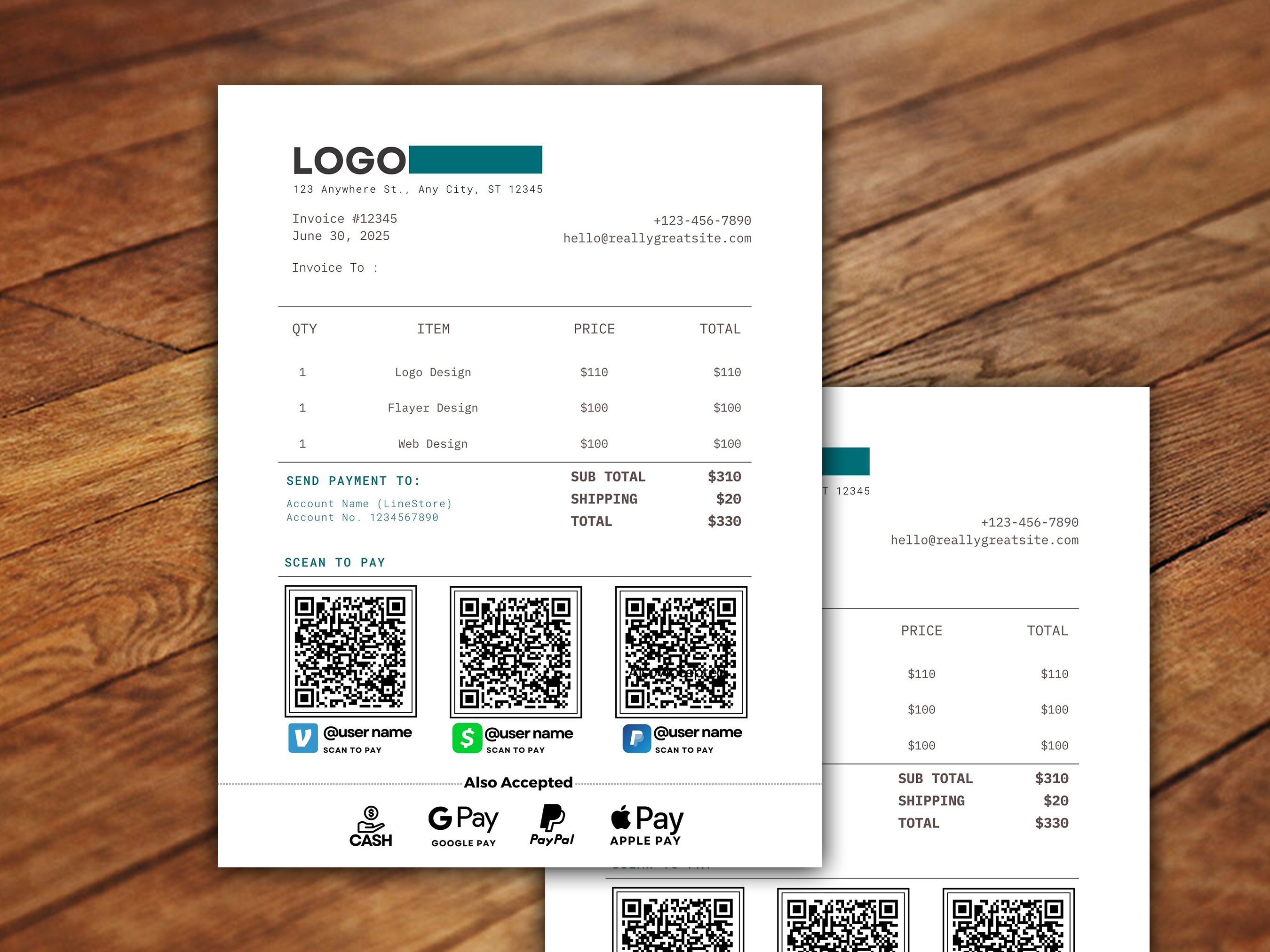 Scan to Pay Template, Cash App Sign, Printable Template, Payment Sign ...