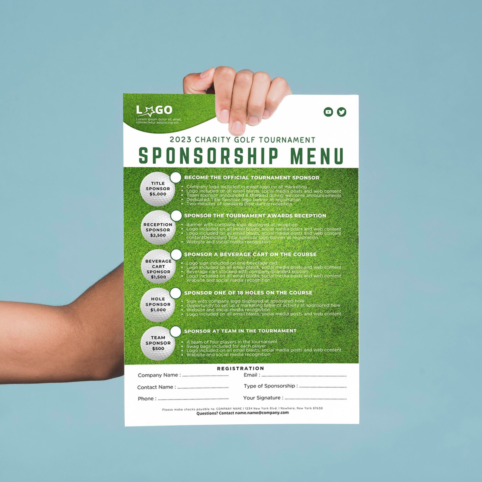 Golf Event Sponsorship Form Template | Sports Sponsorship Menu ...