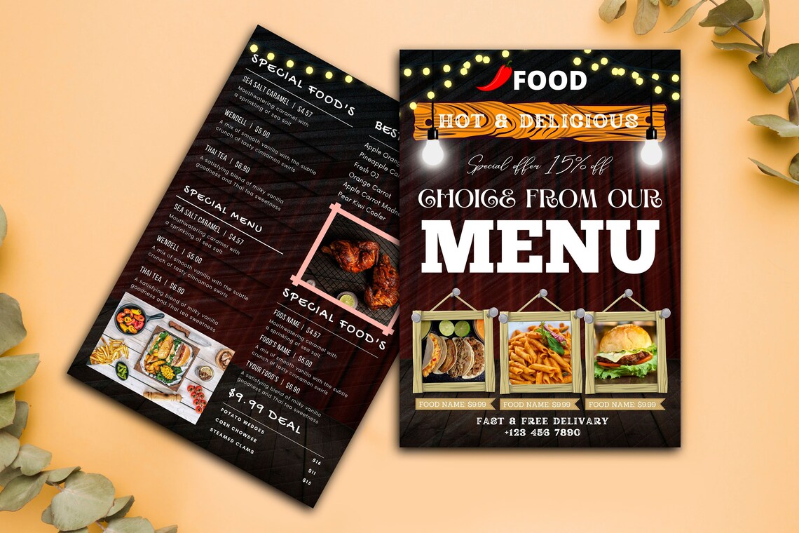 Canva Food Menu Template,diy Bar Menu Template ,bar Menu Templates ...