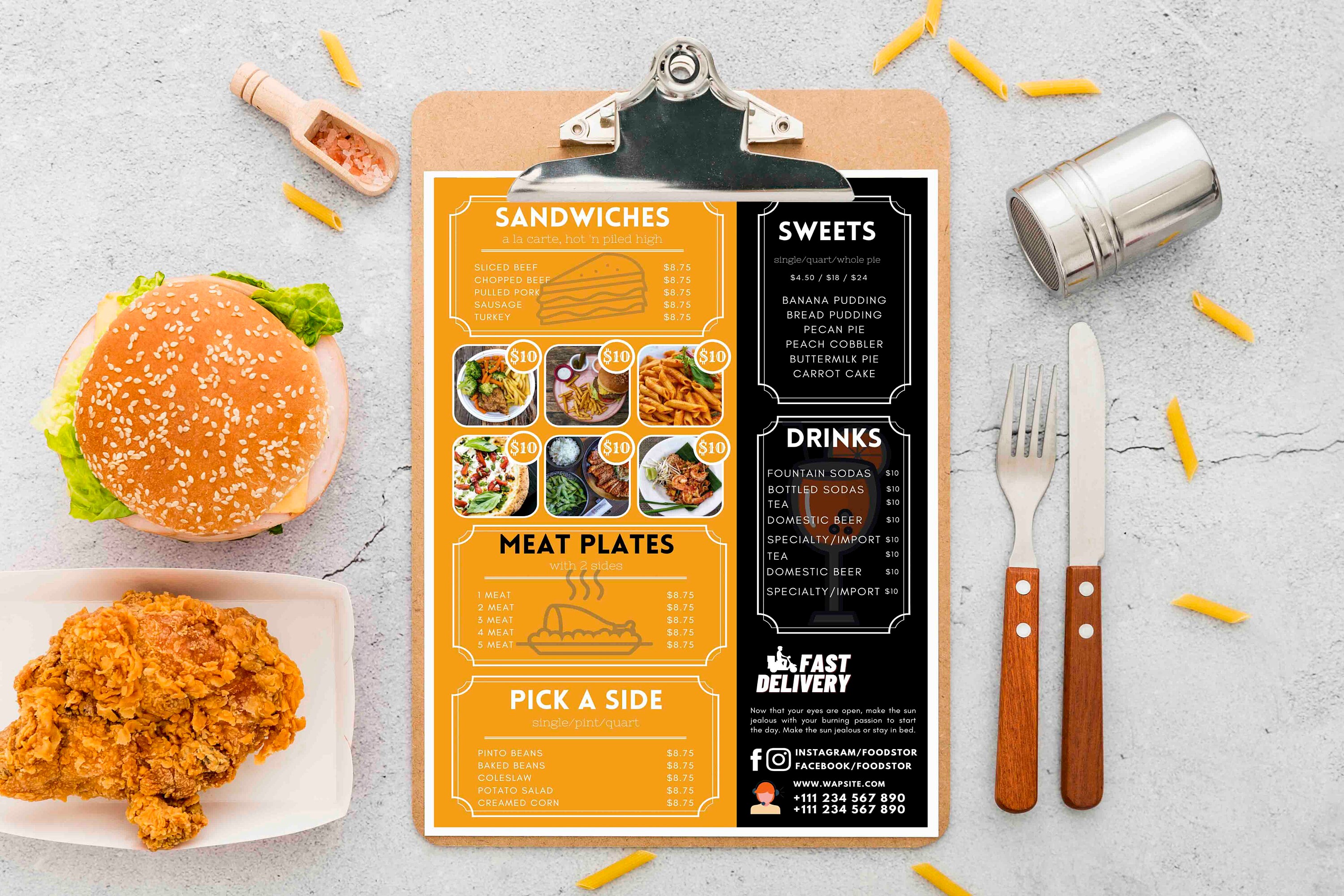 Restaurant Food Menu, Food Menu Template,food Menu Design,fast Food ...