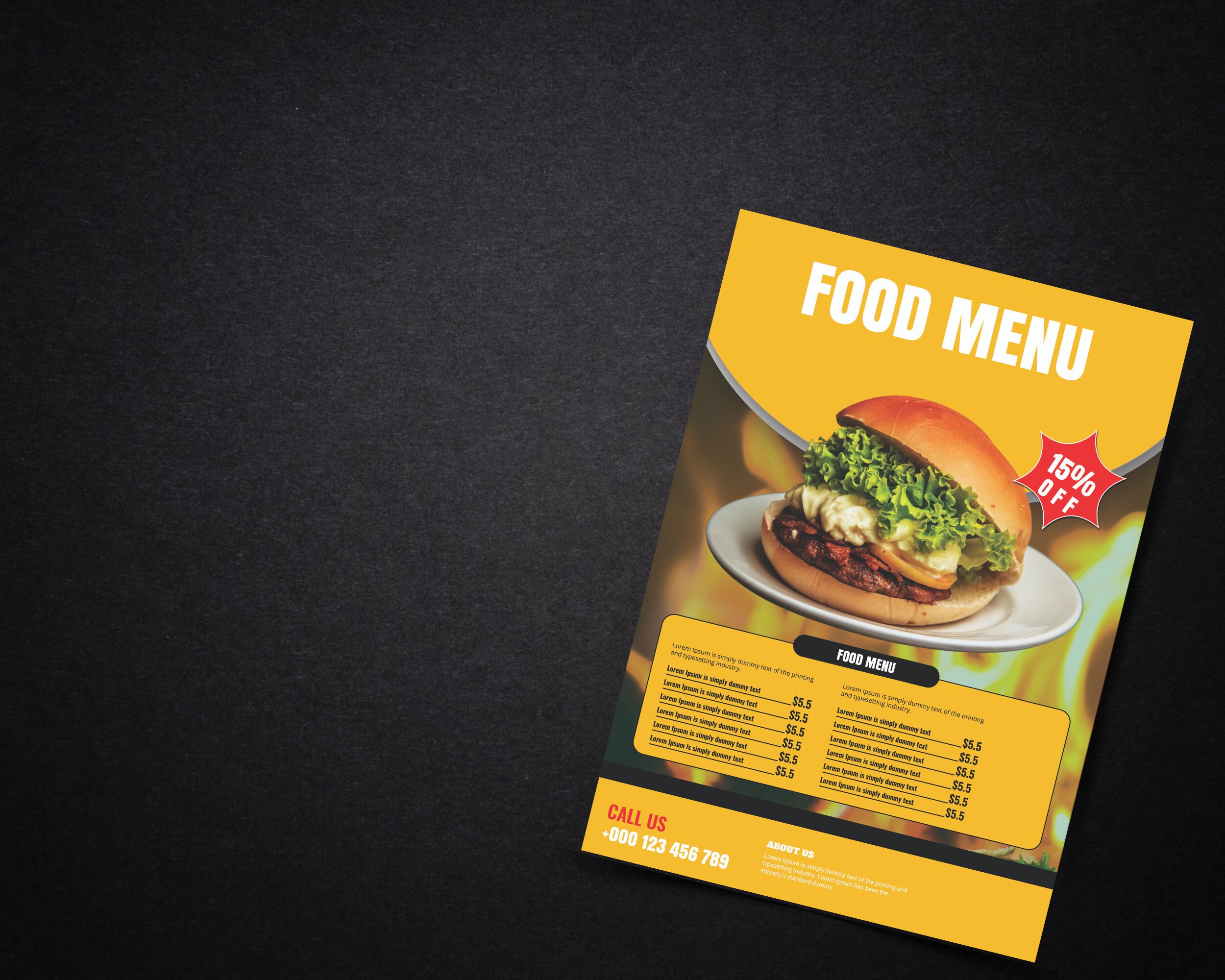 Hot and Delicious Editable Food Menu Template for Hotels and Bar - Etsy