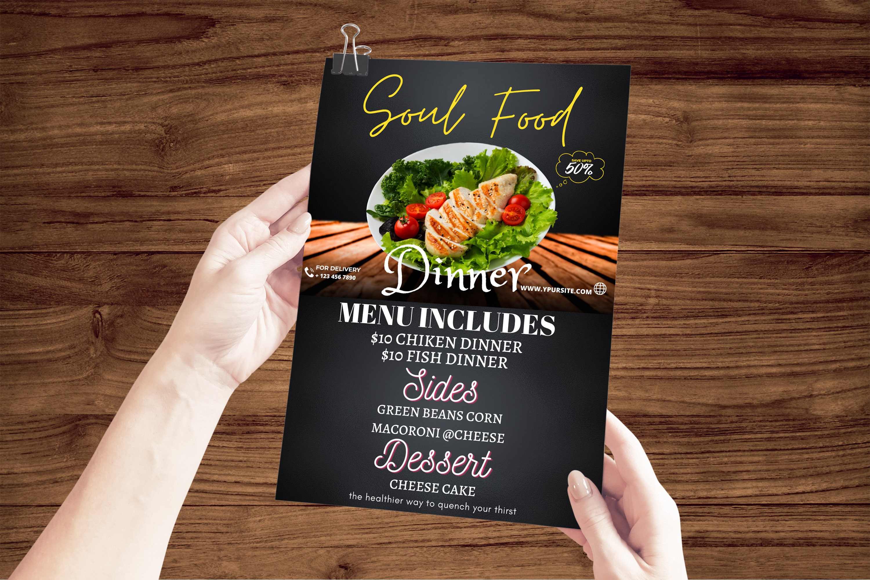 Soul Food Menu Flyer Template, Food Dinner Fundraising Flyer ...