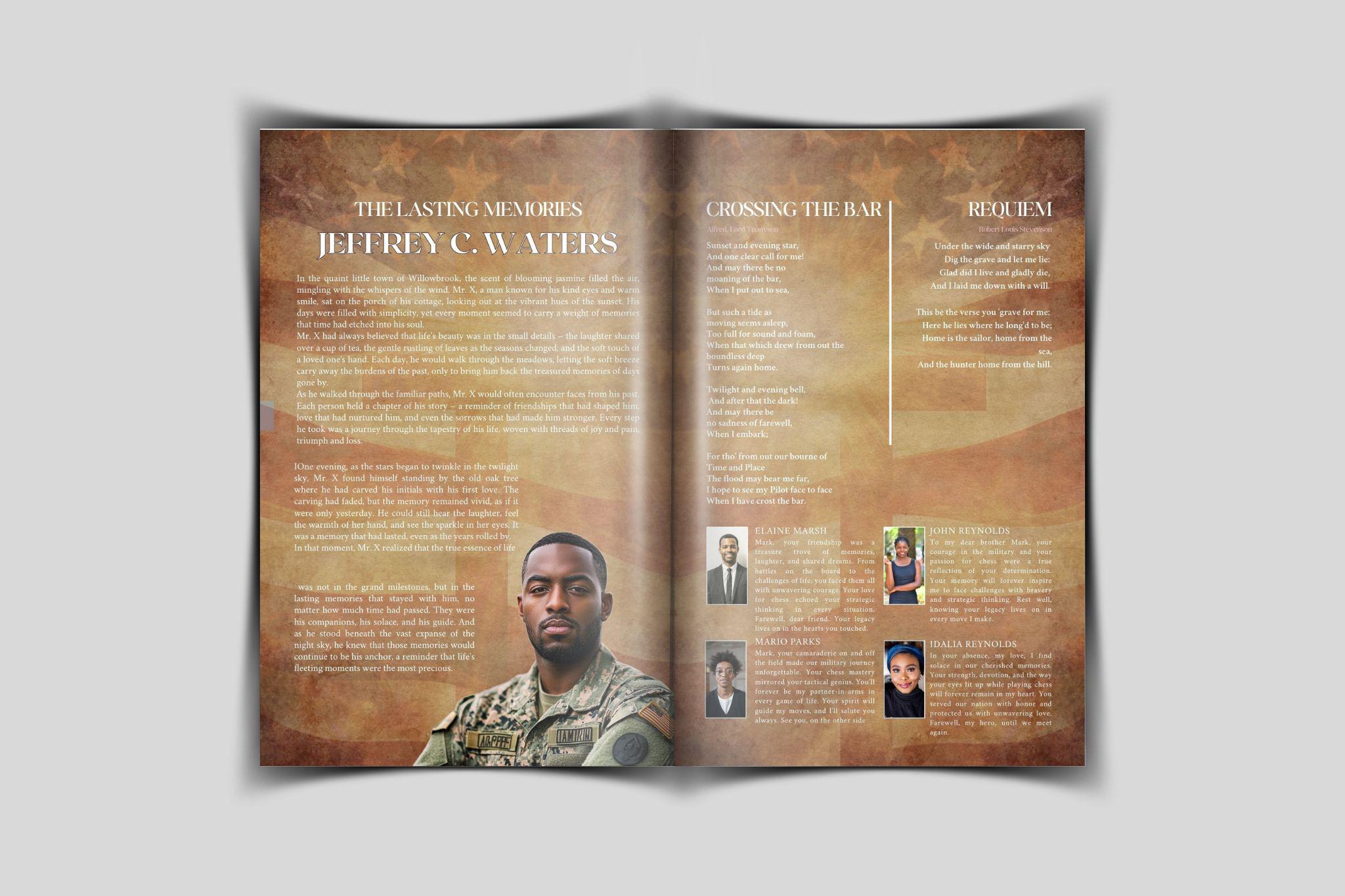 Army Funeral Program Canva Template, Celebration of Life, Memorial ...