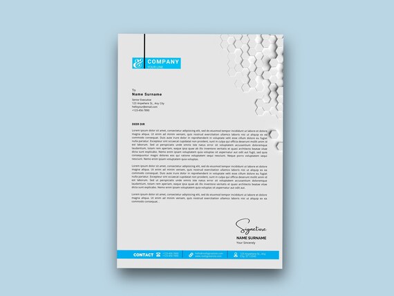 Editable Letterhead Canva Template Canva Letter Head - Etsy