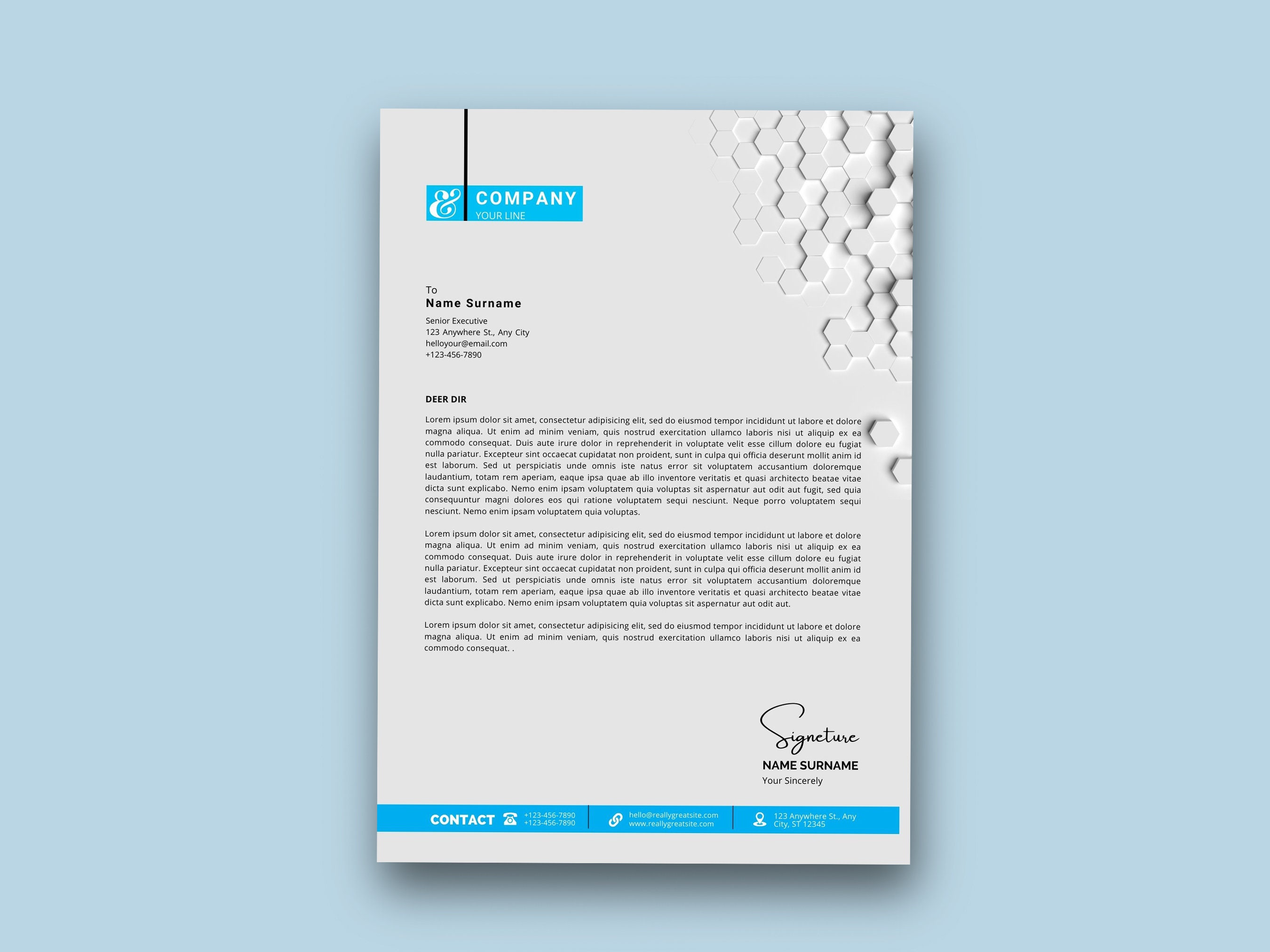 Editable Letterhead Canva Template, Canva Letter Head, Letterhead ...