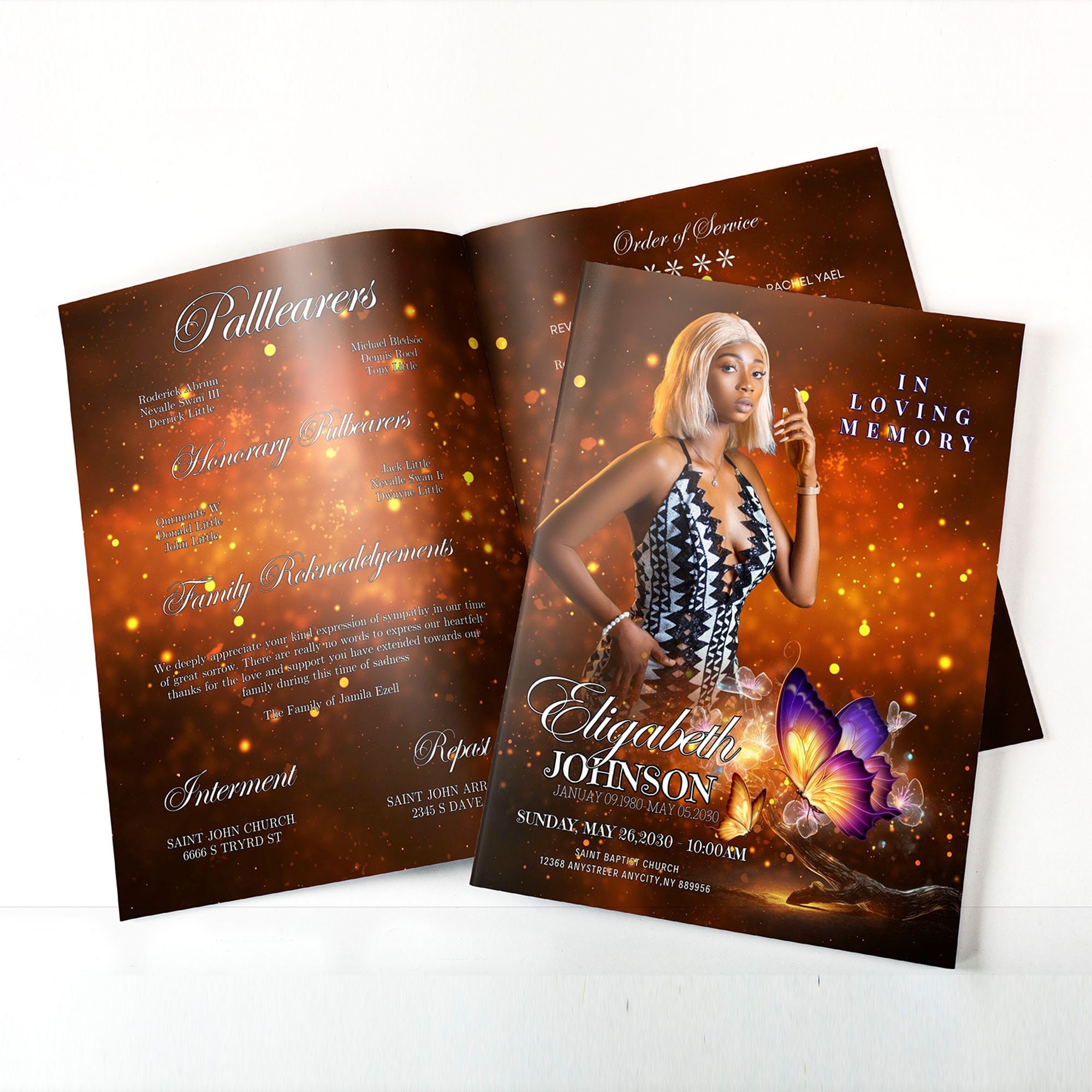 Modern Red Magazine Style Booklet , Editable Bi-fold Black & Gold ...